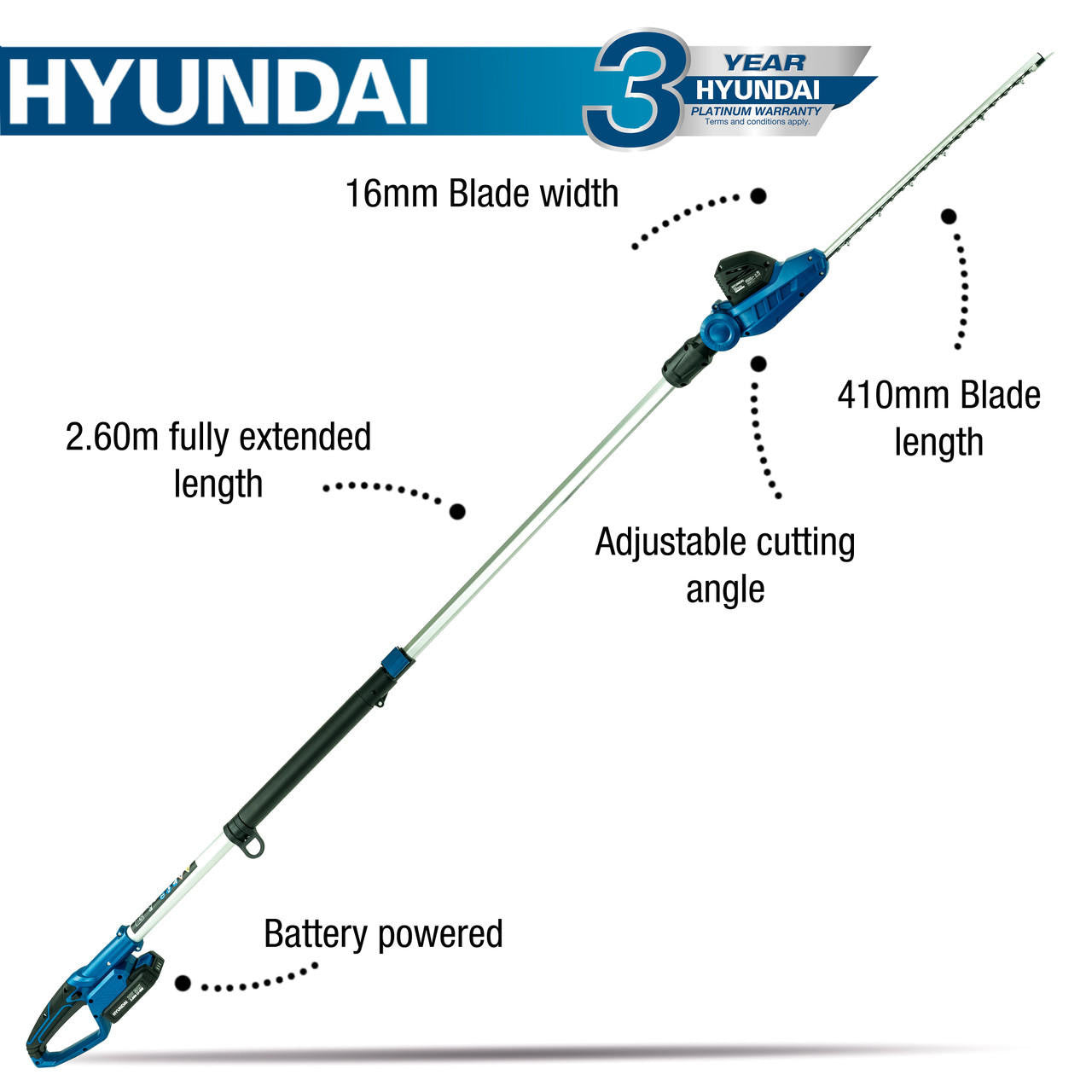 Hyundai pole hedge trimmer store