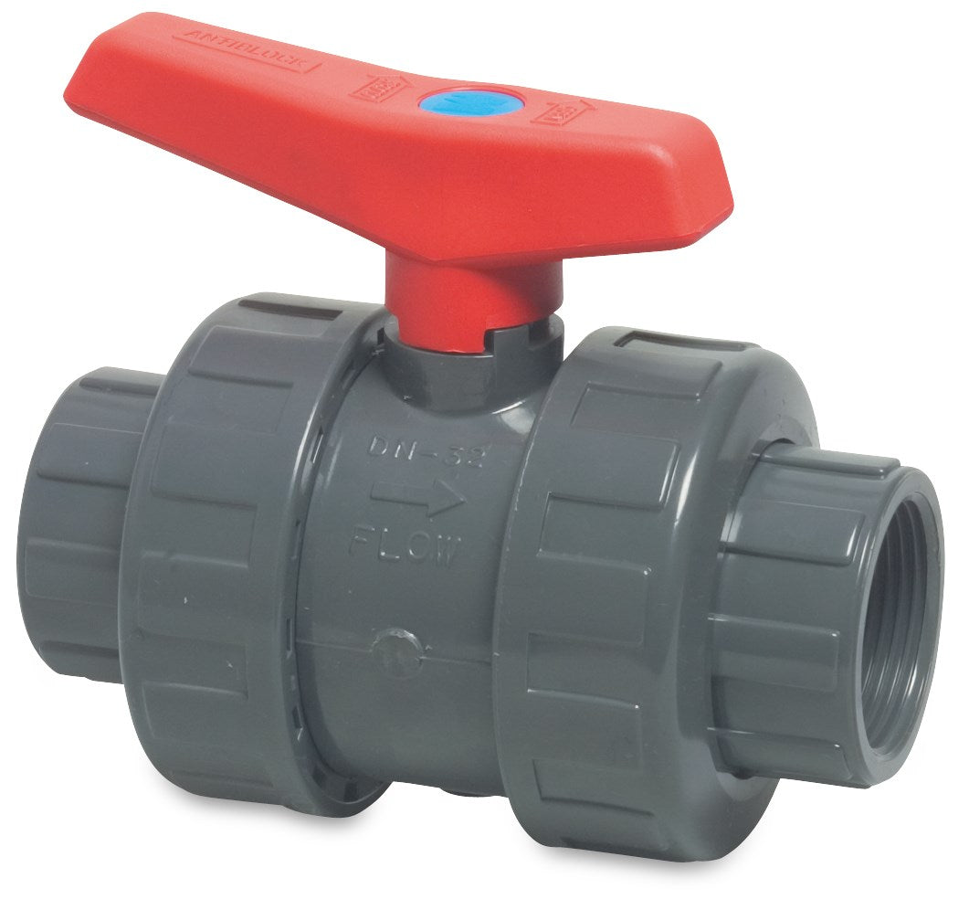PVC Double Union Ball Valve 3/4" FBSP — Dalton Supplies