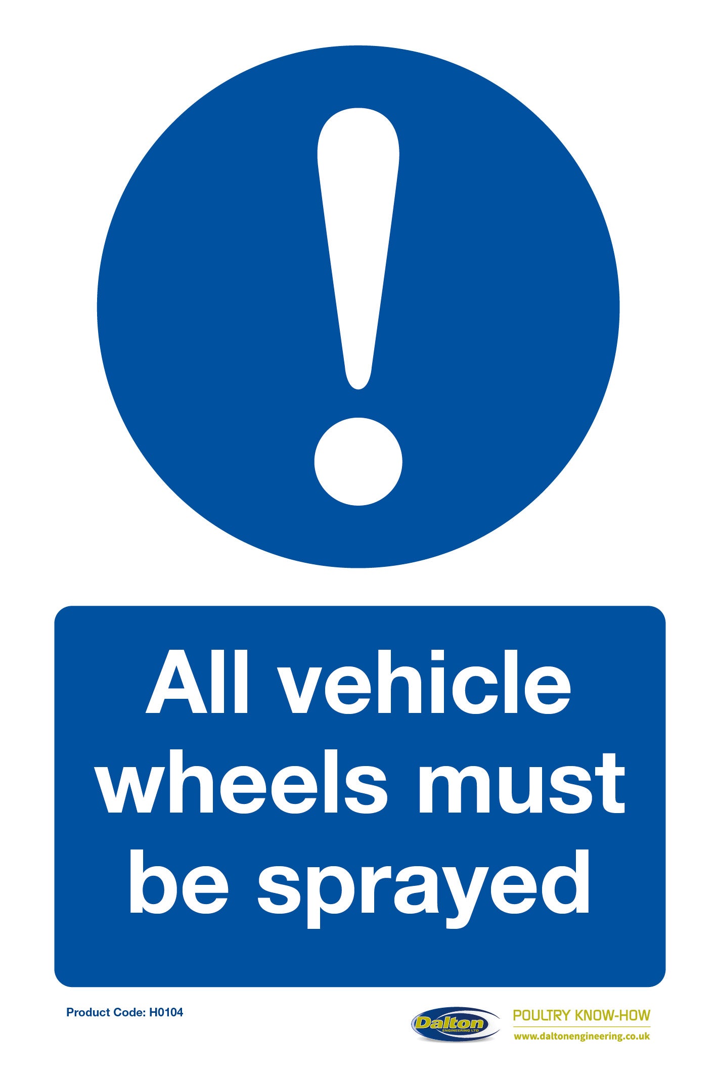 Wheel Spray Sign - 240mm x 360mm — Dalton Supplies